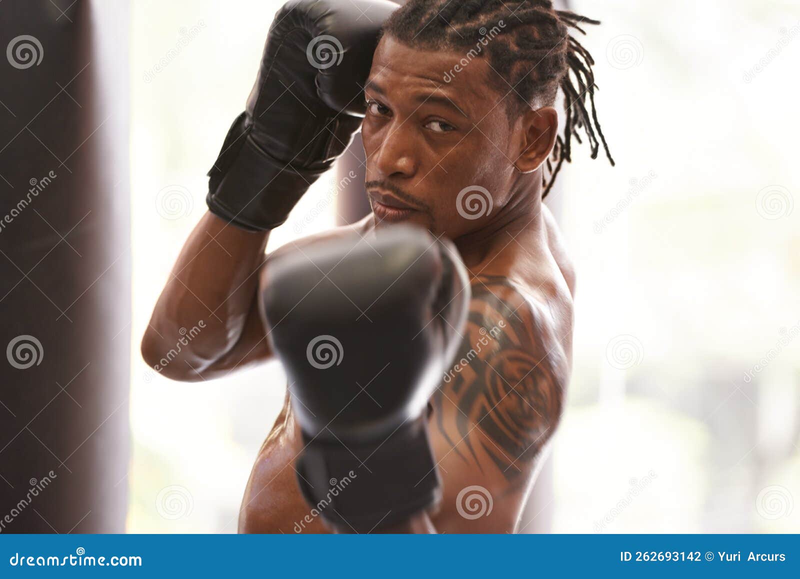 One Mean Upper Cut. Portrait of a Young Boxer Practicing in a Gym ...