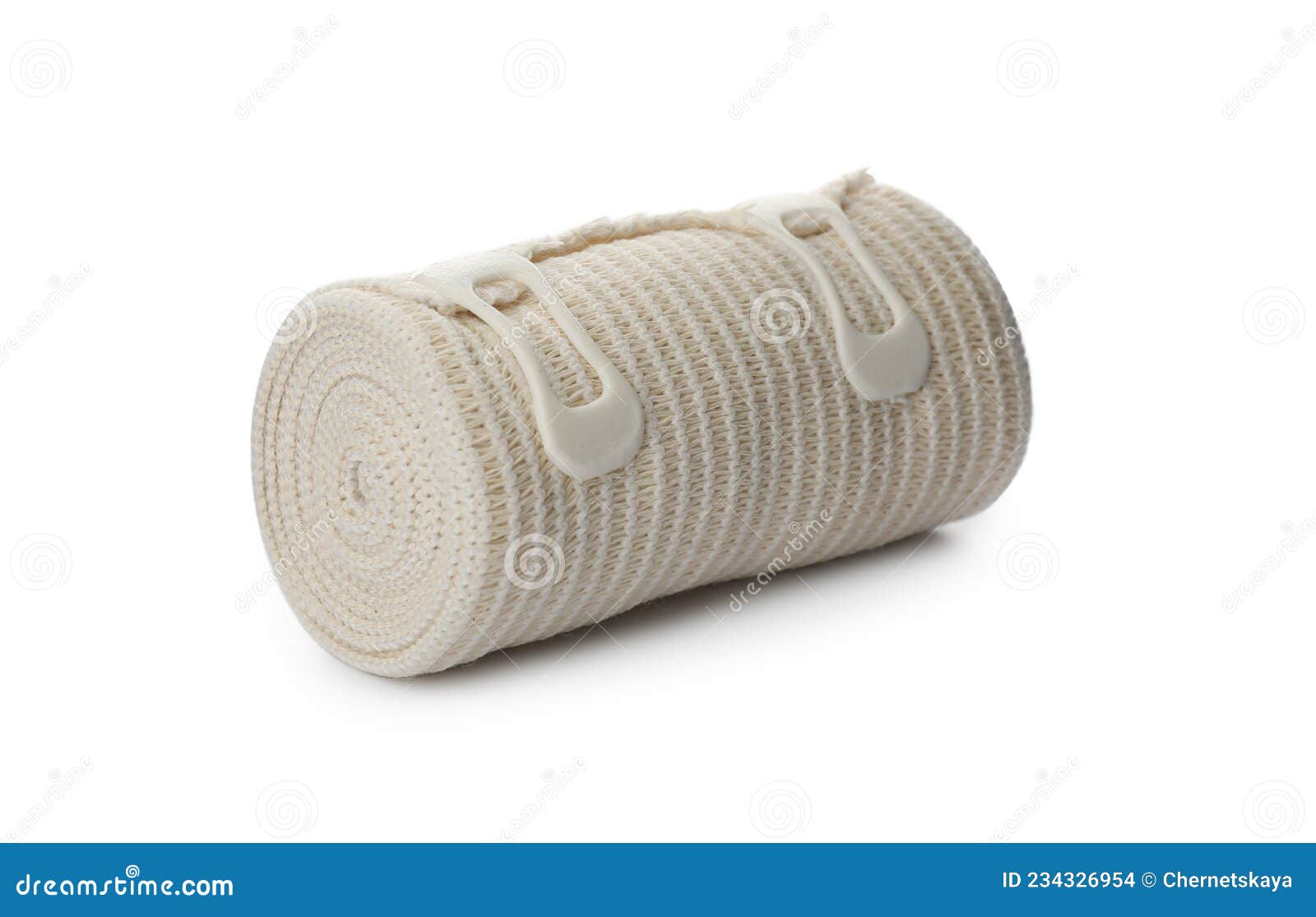 One Medical Bandage Roll Isolated on White Stock Photo - Image of ...