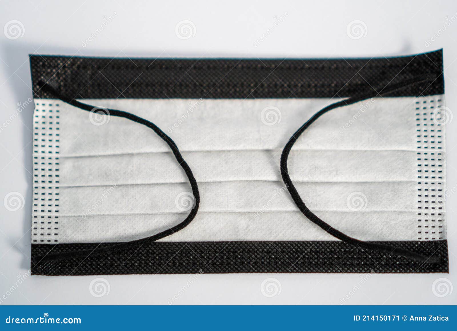 Medical Black Mask Lie on a White Table Stock Image - Image of ...