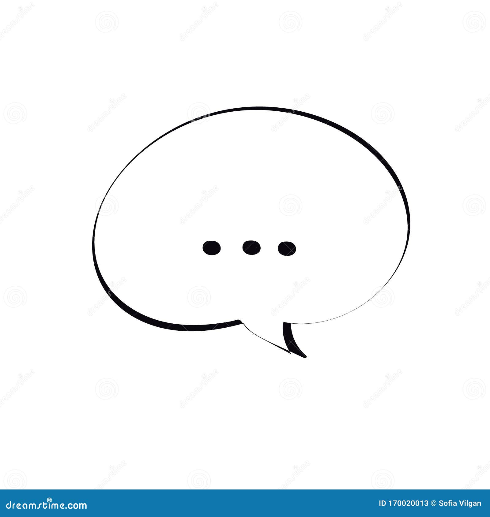 One Mega Vector Chat Icon Black and White Stock Illustration ...