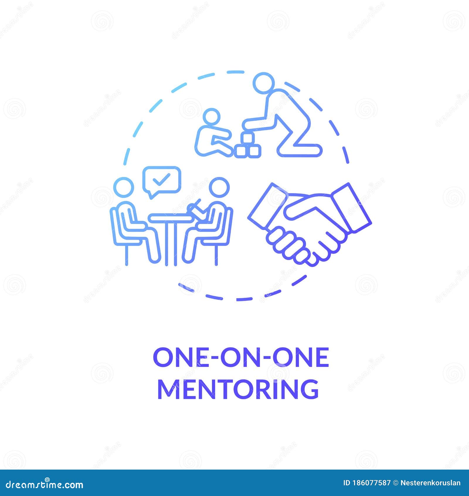 On on One Mentoring Concept Icon Stock Vector - Illustration of line ...
