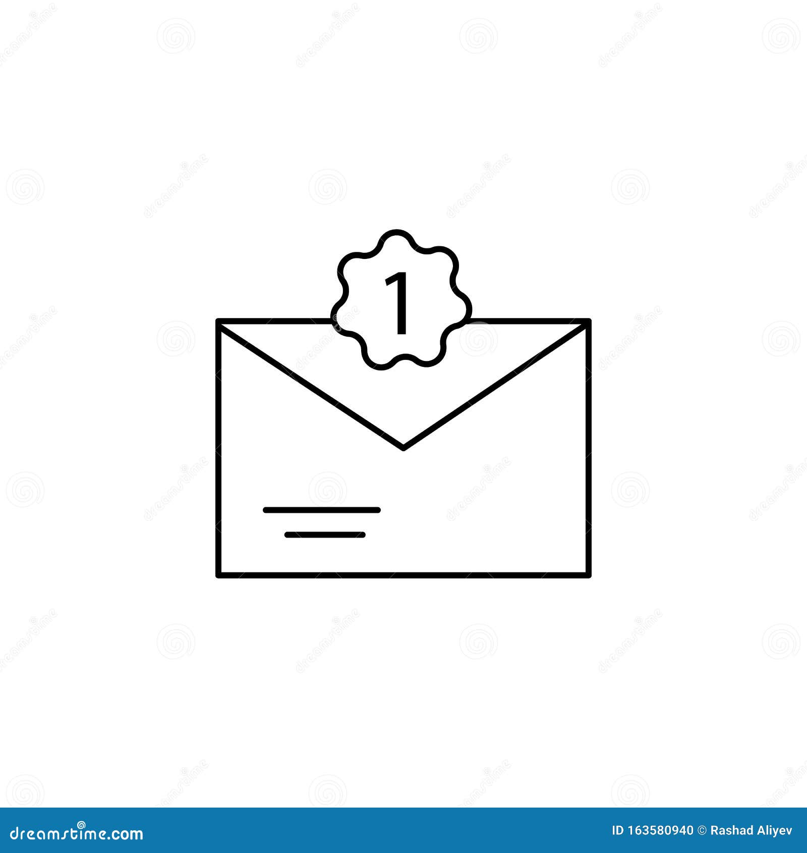 One Message, Email Icon. Simple Line, Outline Vector of Information ...