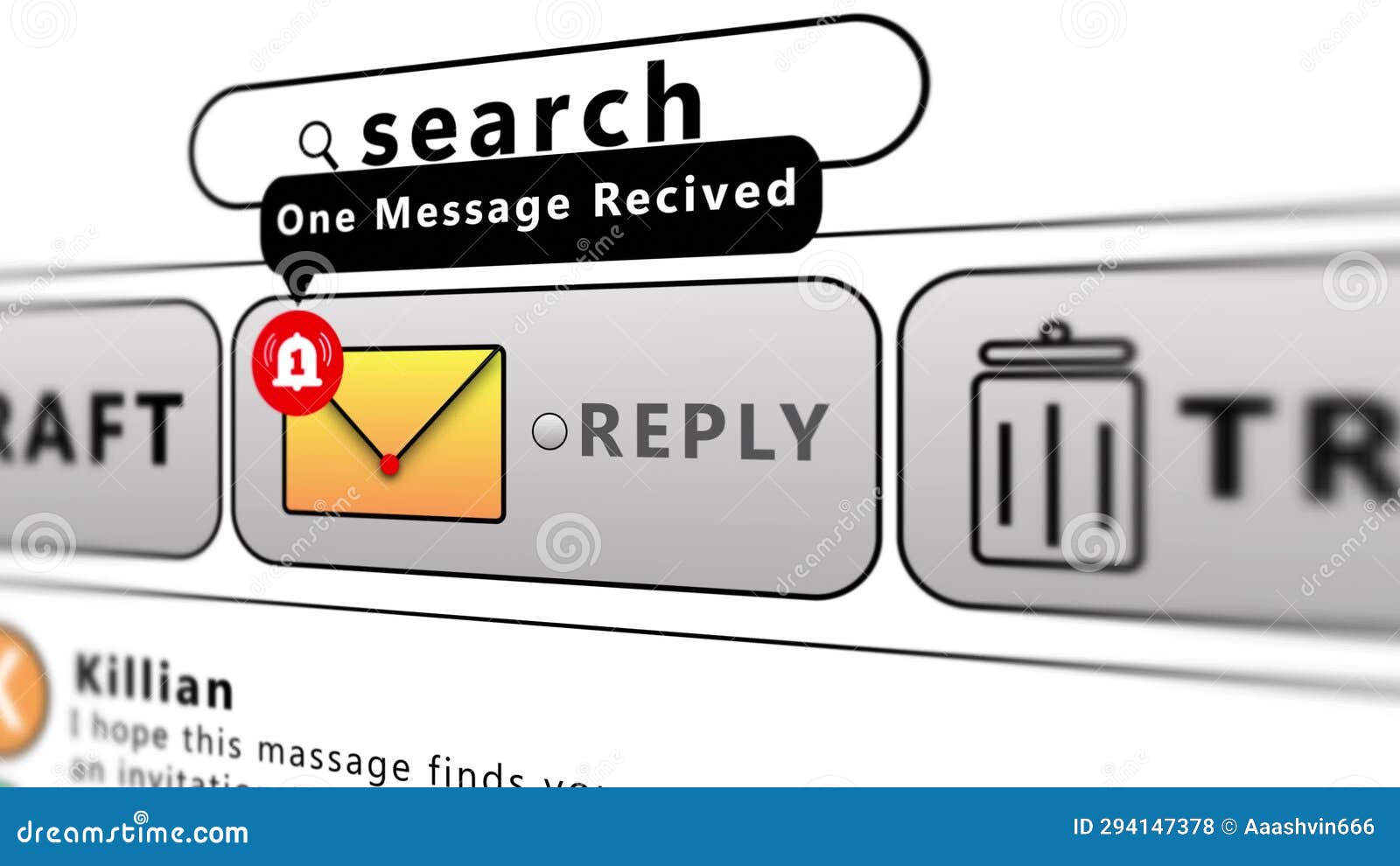 One Message Received Animation and Clicking on Reply Option Animation ...