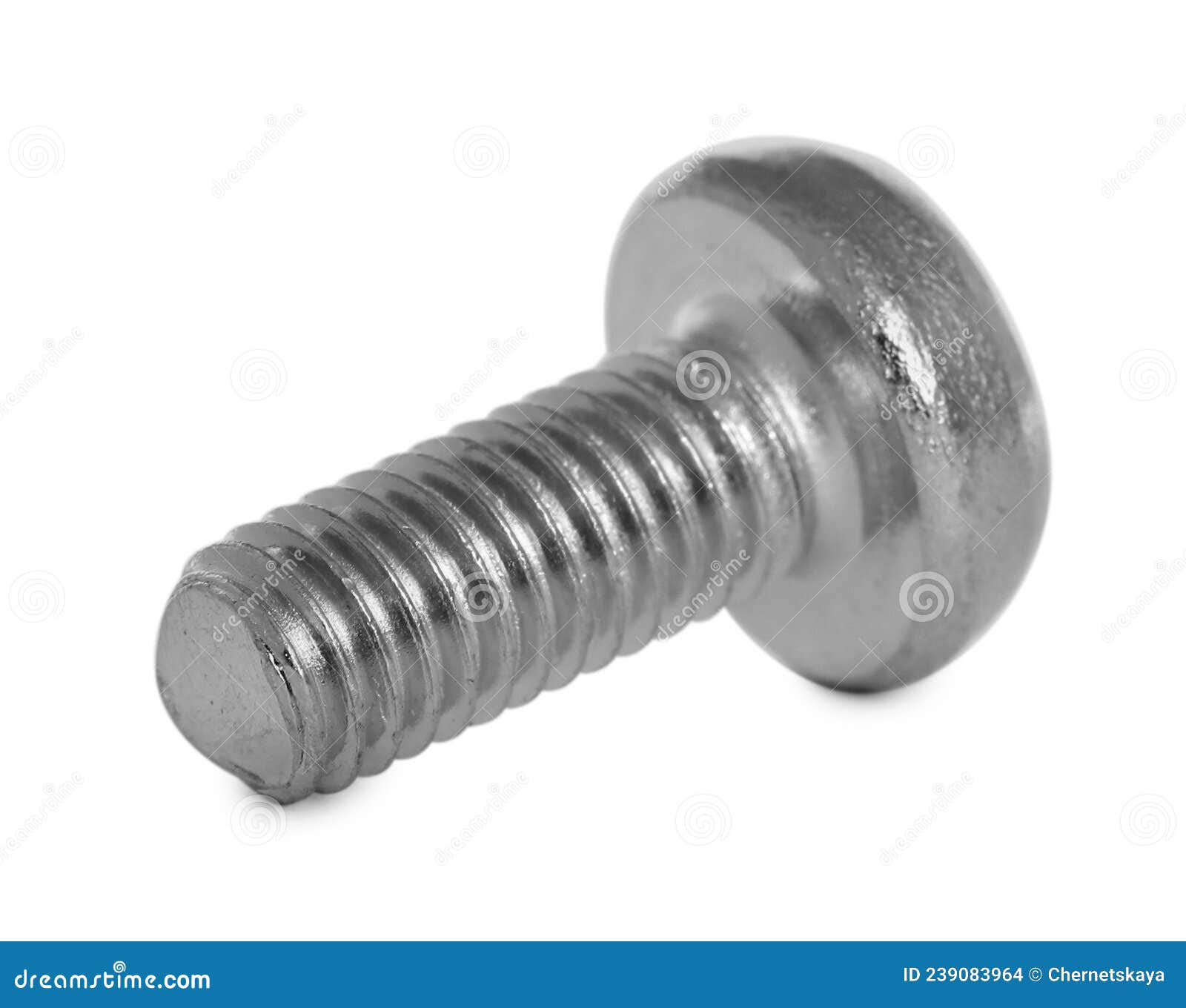 One Metal Carriage Bolt Isolated on White Stock Photo - Image of object ...