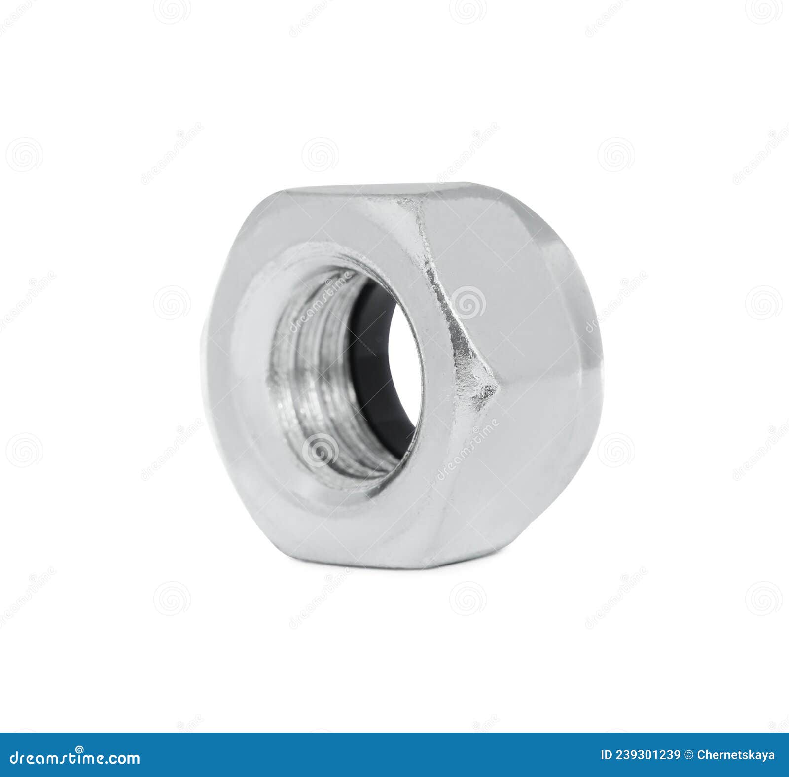 One Metal Lock Nut Isolated on White Stock Image - Image of fastener ...