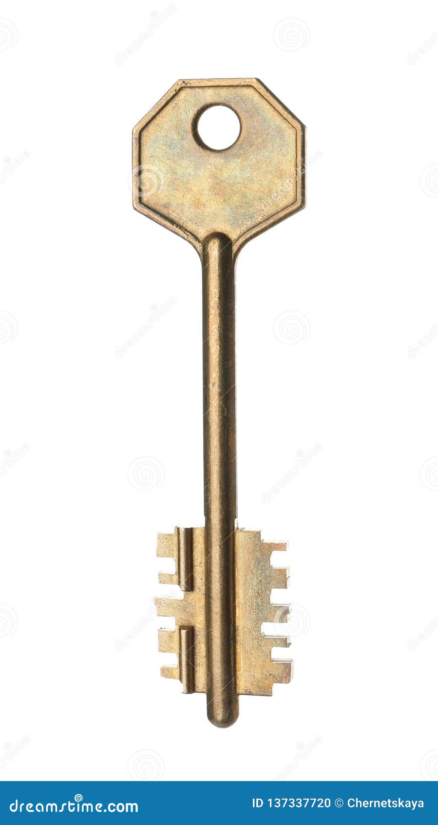 One Metal Modern Key on White Stock Photo - Image of safety, business ...