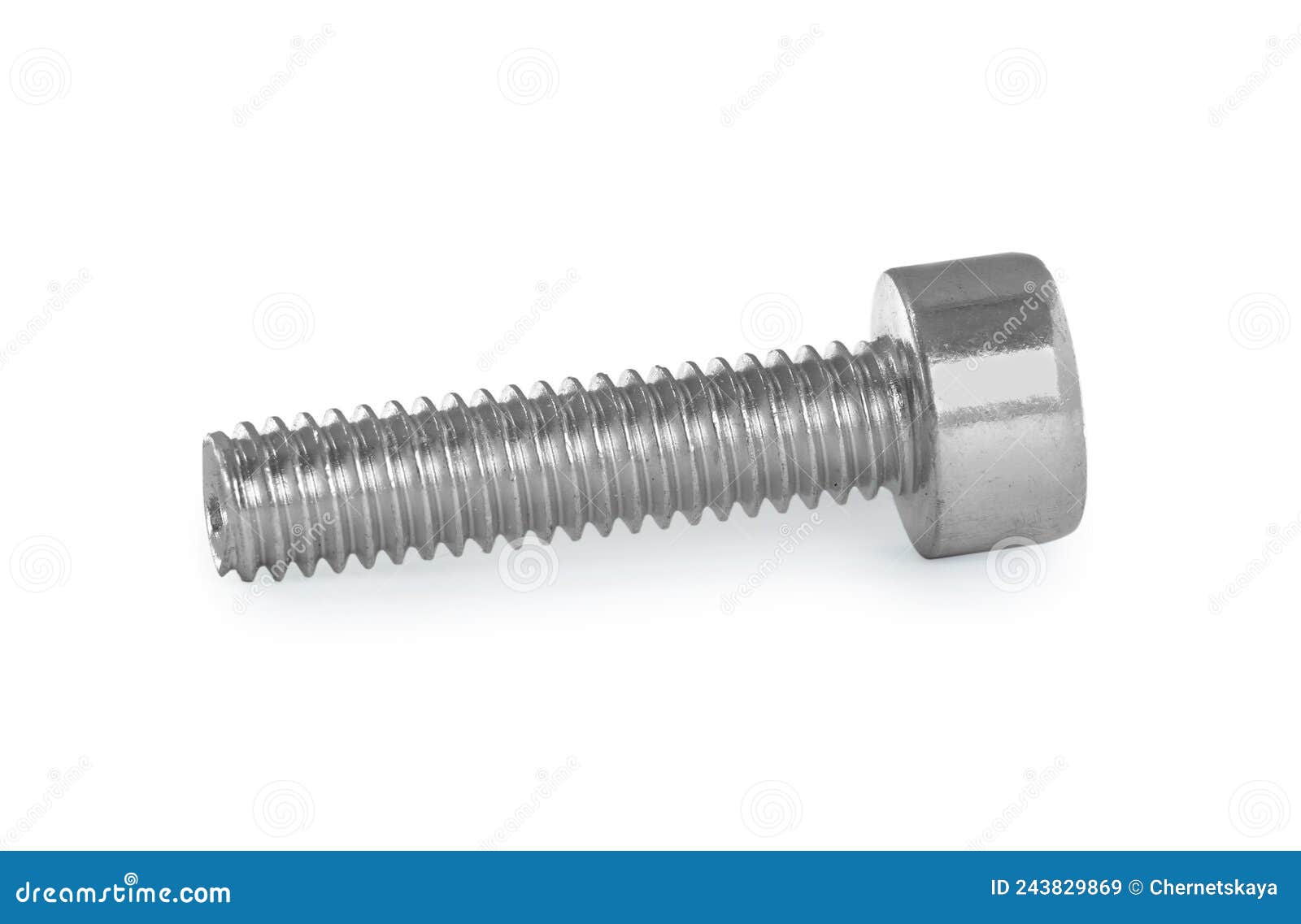 One Metal Socket Bolt Isolated on White Stock Image - Image of iron ...