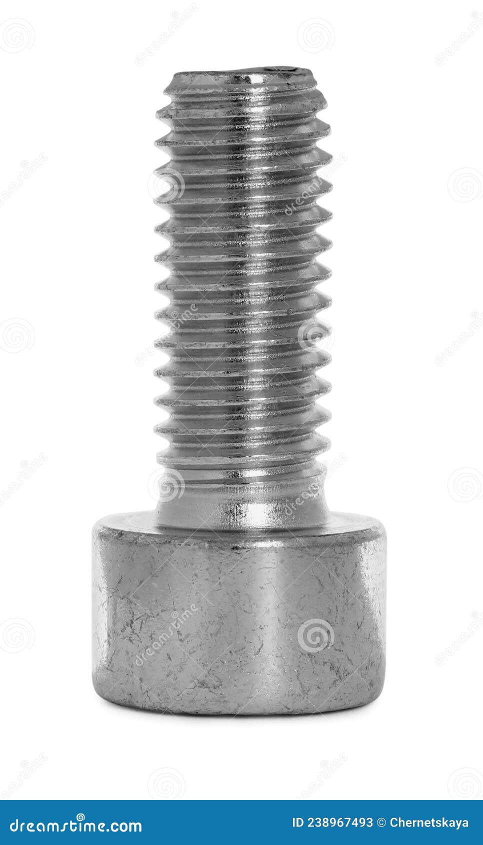 One Metal Socket Bolt Isolated on White Stock Image - Image of little ...