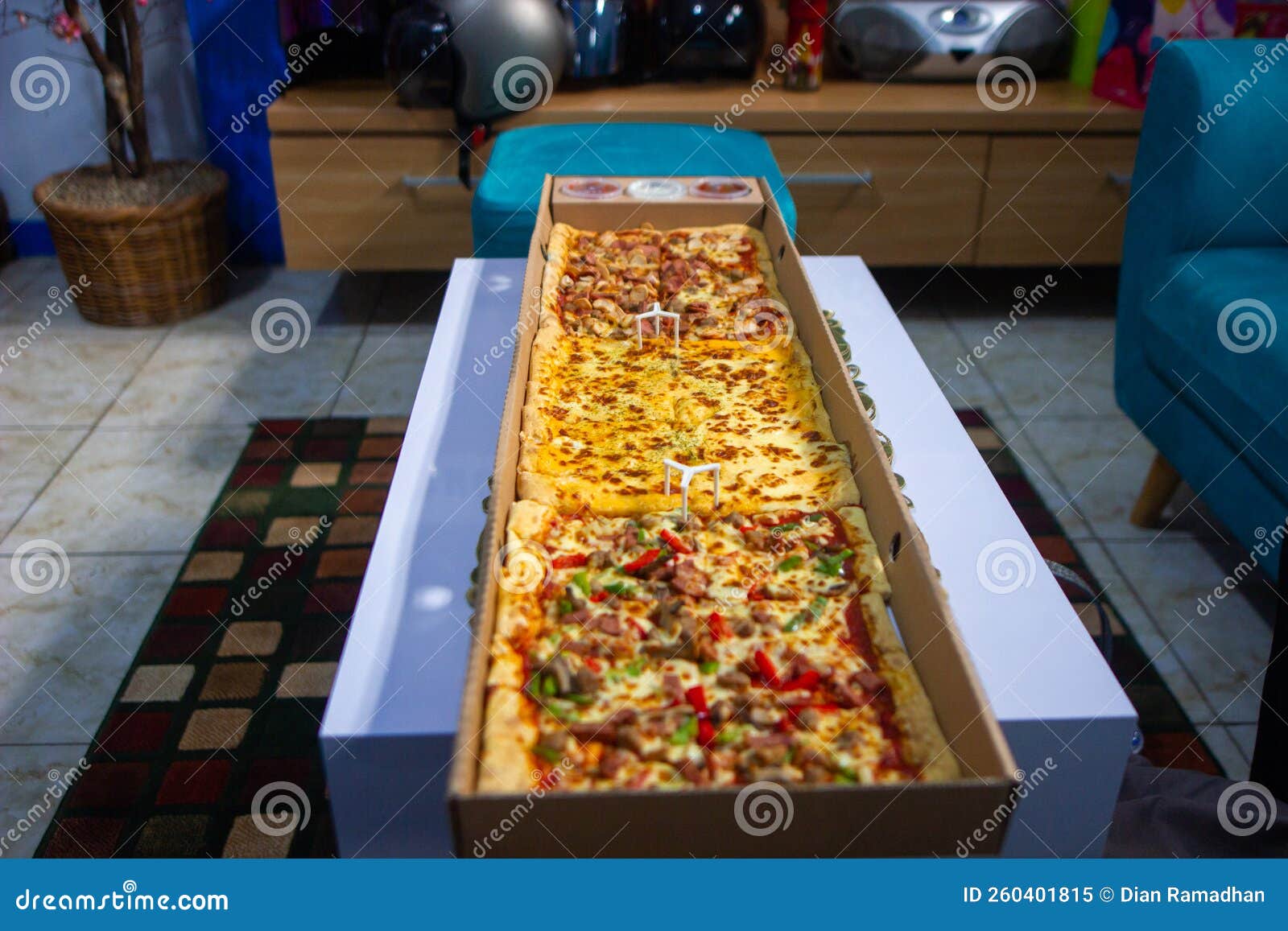 One Meter Long pizza. stock image. Image of restaurant - 260401815