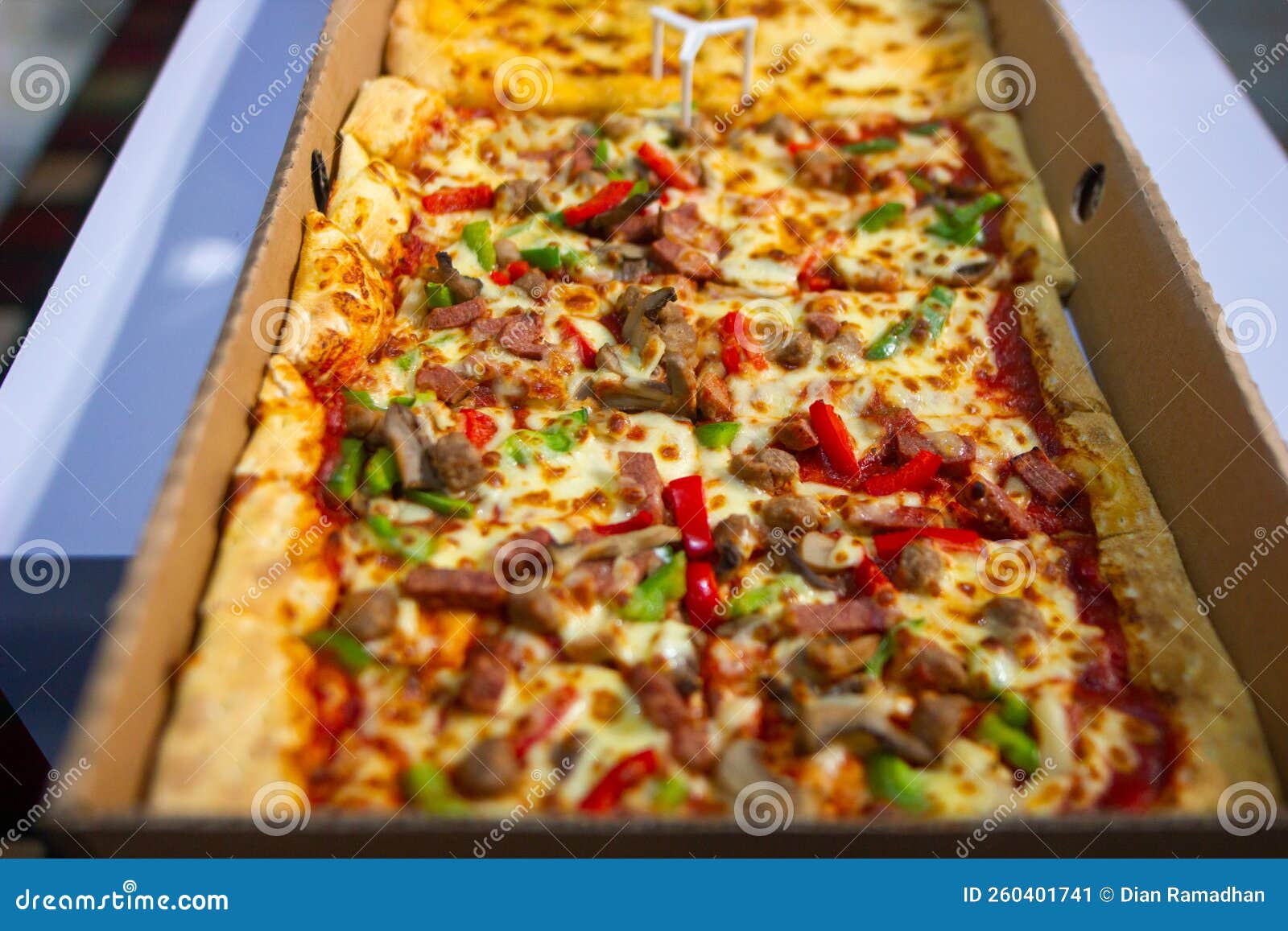 One Meter Long pizza. stock image. Image of dish, cheddar - 260401741