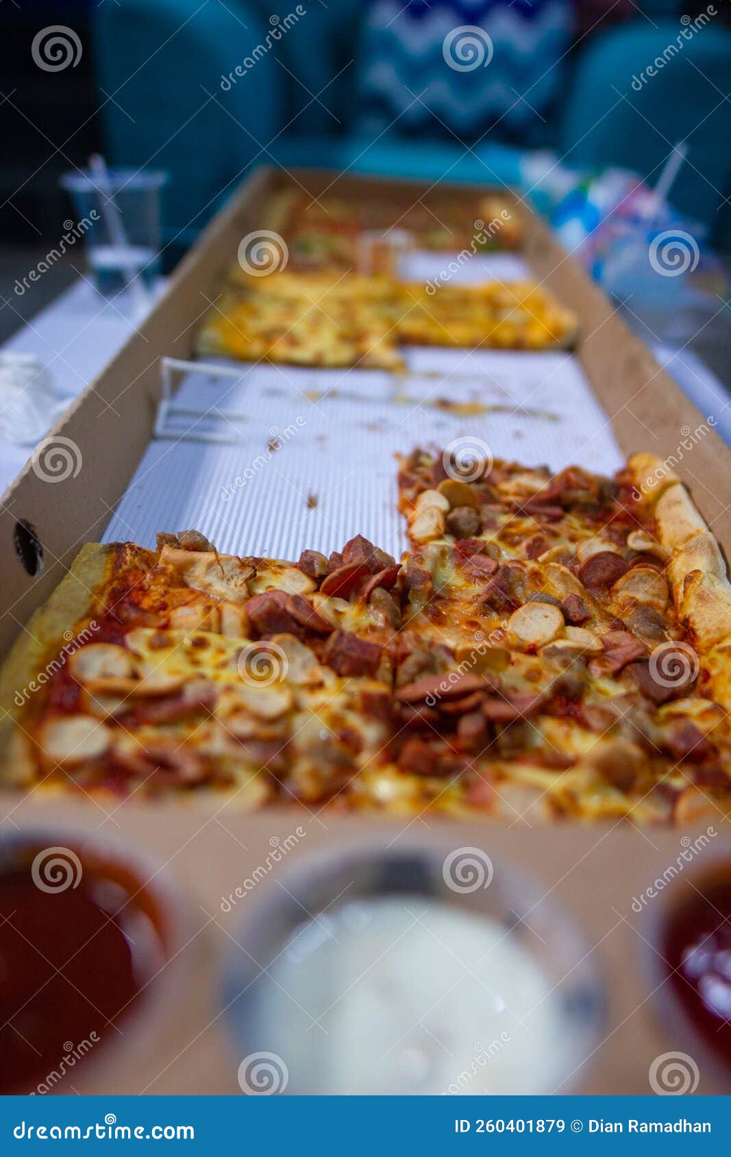 One Meter Long pizza. stock image. Image of lies, snack - 260401879