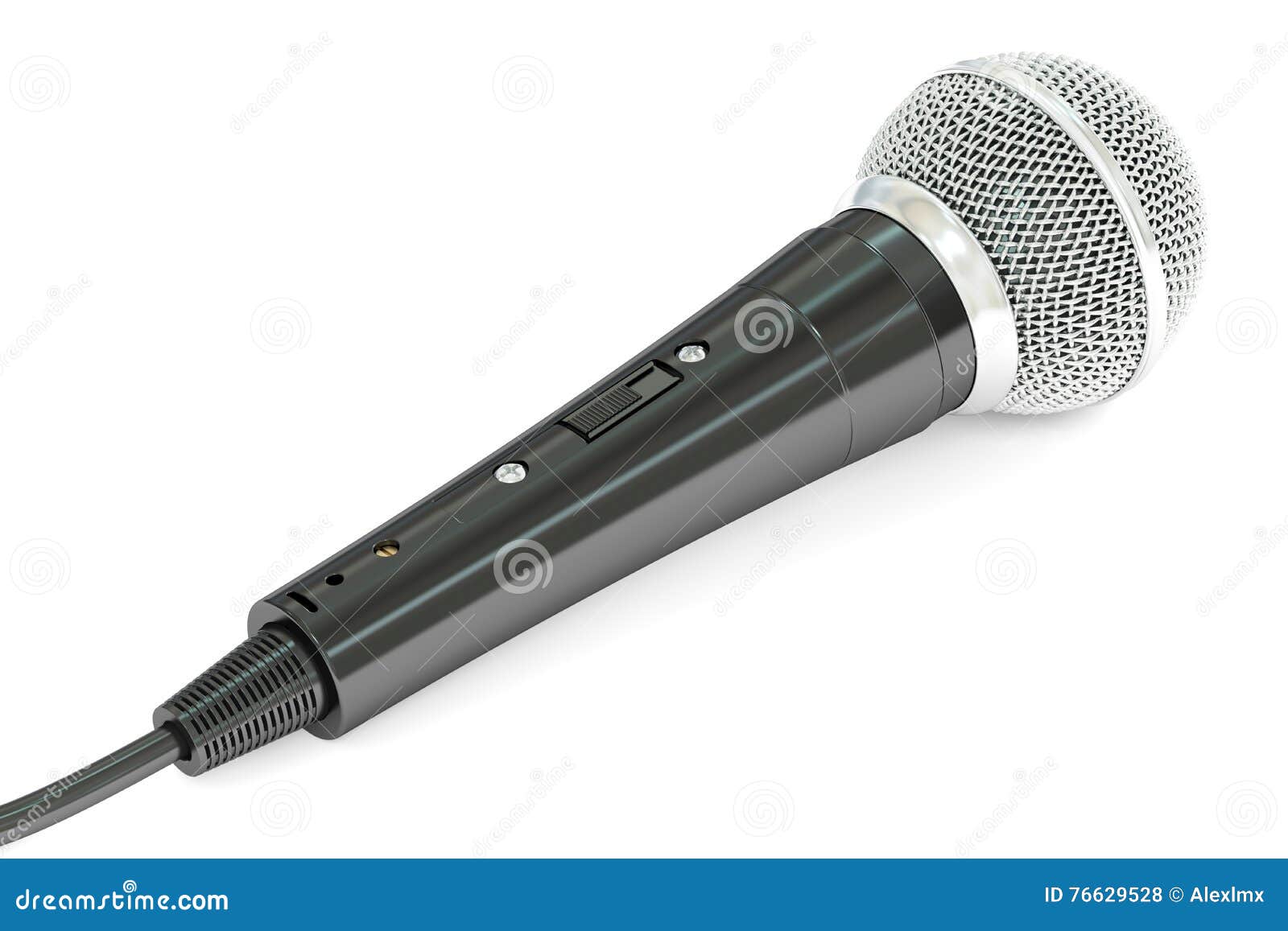 One Microphone, 3D Rendering Stock Illustration - Illustration of ...