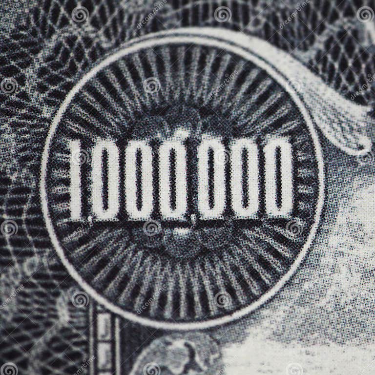 One million dollar note stock photo. Image of number - 41995376