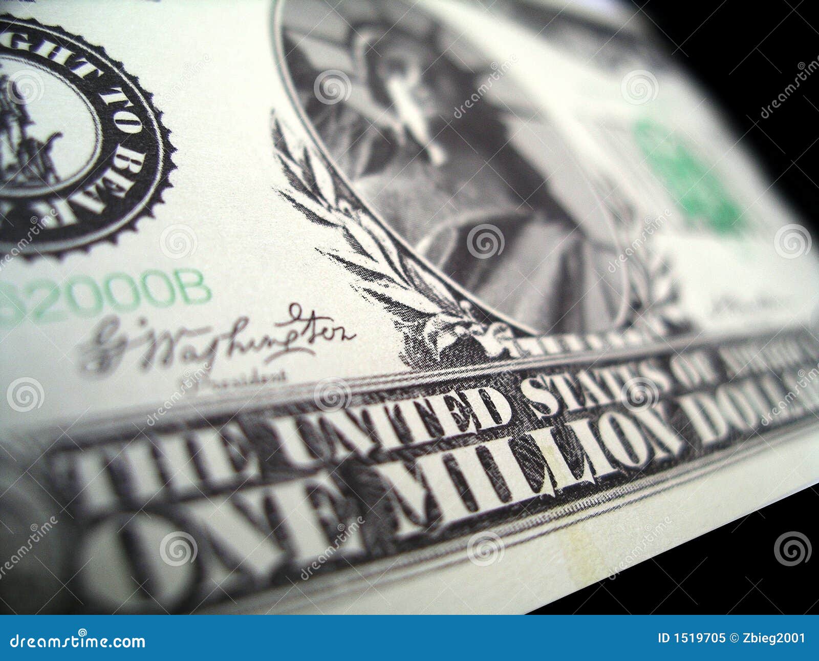 One Million Dollars Millennium Bill Stock Image - Image of spend, loot ...