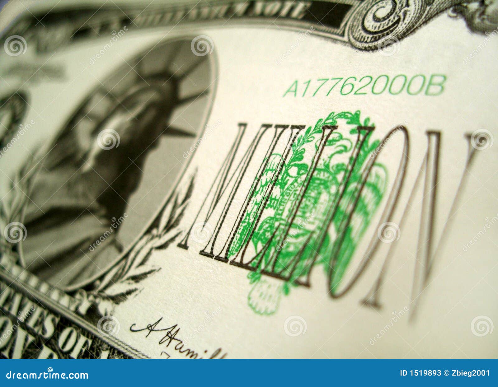 One Million Dollars Millennium Bill Stock Image - Image of hundreds ...