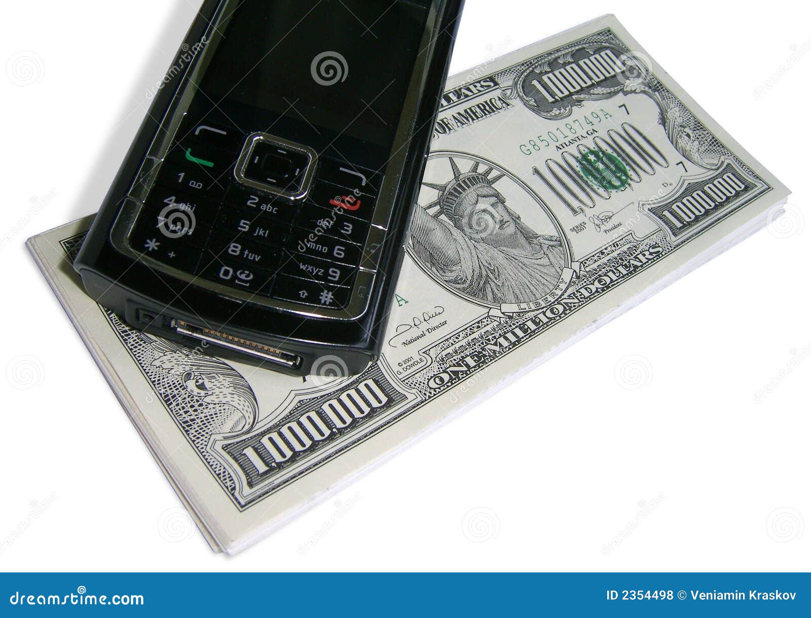 One Million Dollars and Phone Stock Photo - Image of debt, gold: 2354498