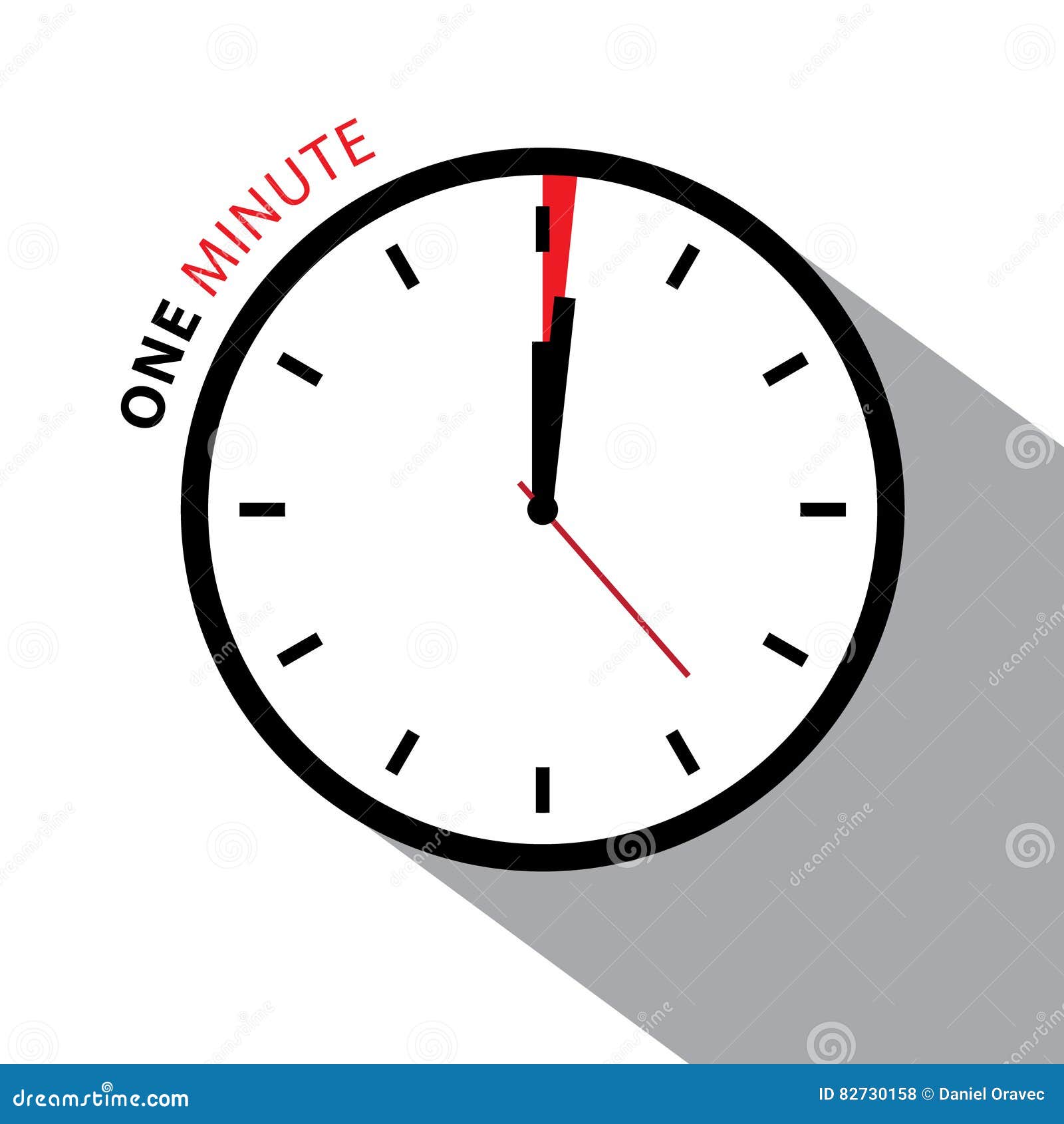One Minute Clock. Stopwatch Countdown Stock Vector - Illustration of ...