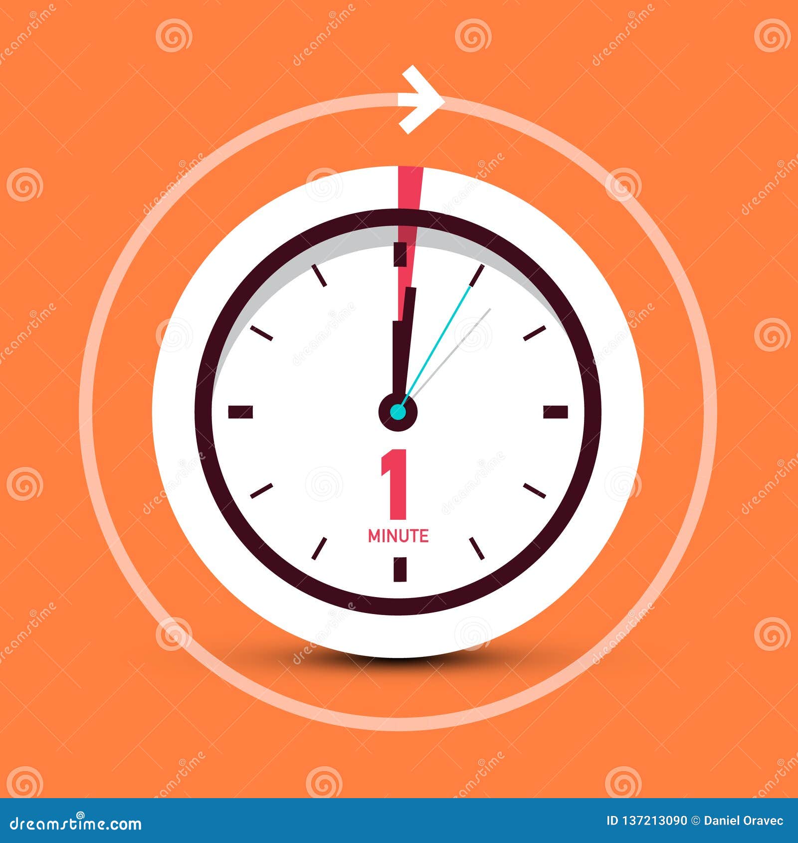 1 One Minute Clock Symbol stock vector. Illustration of business ...