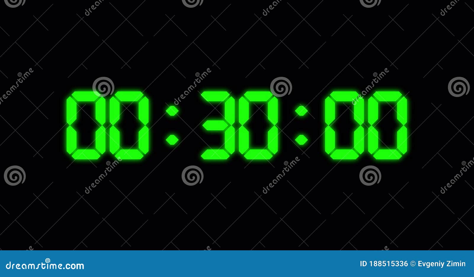 One Minute Countdown Timer of Glowing Led Green Digits Stock Footage ...