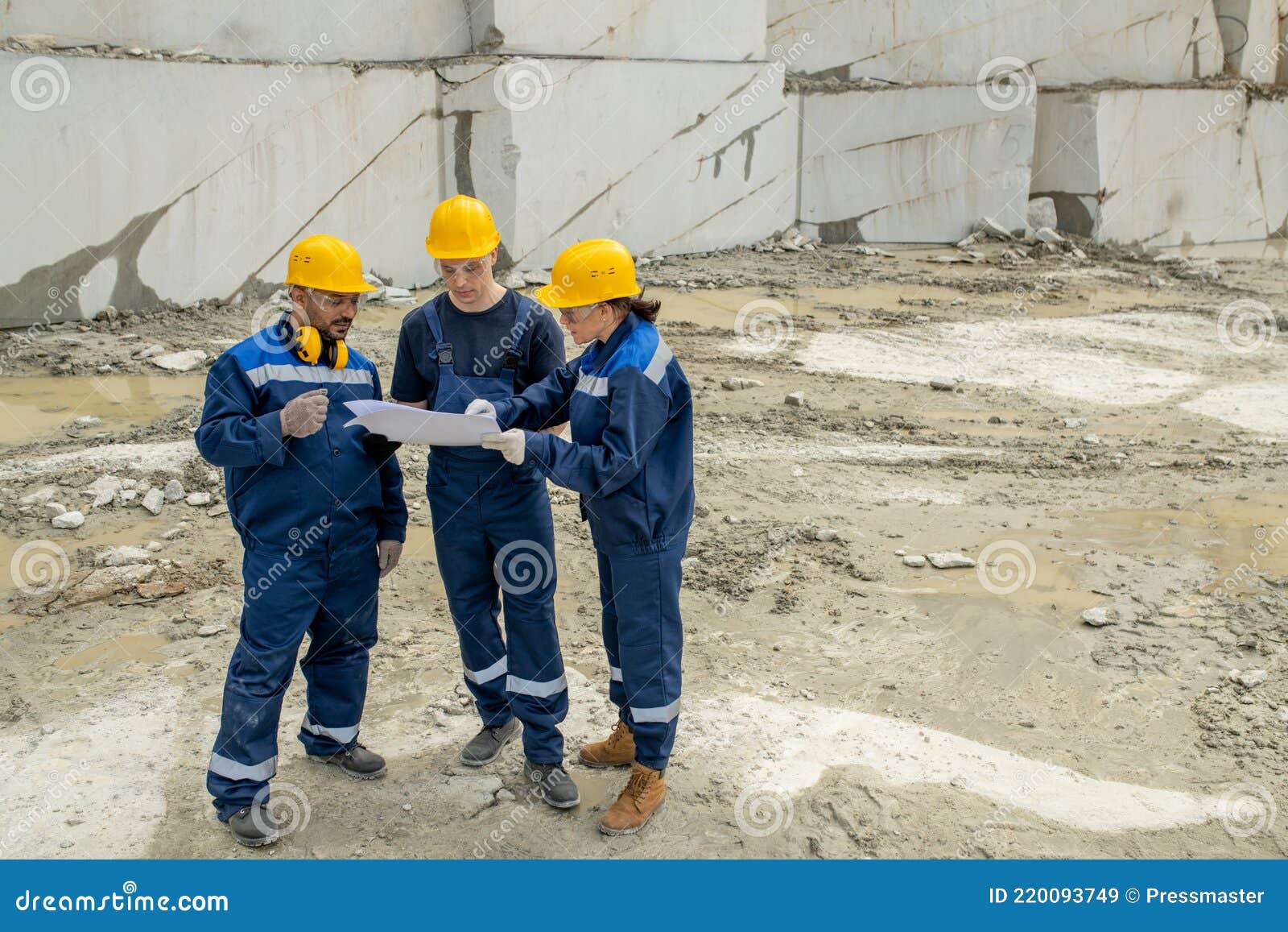 One of Modern Builders Pointing at Sketch of Construction Stock Image ...