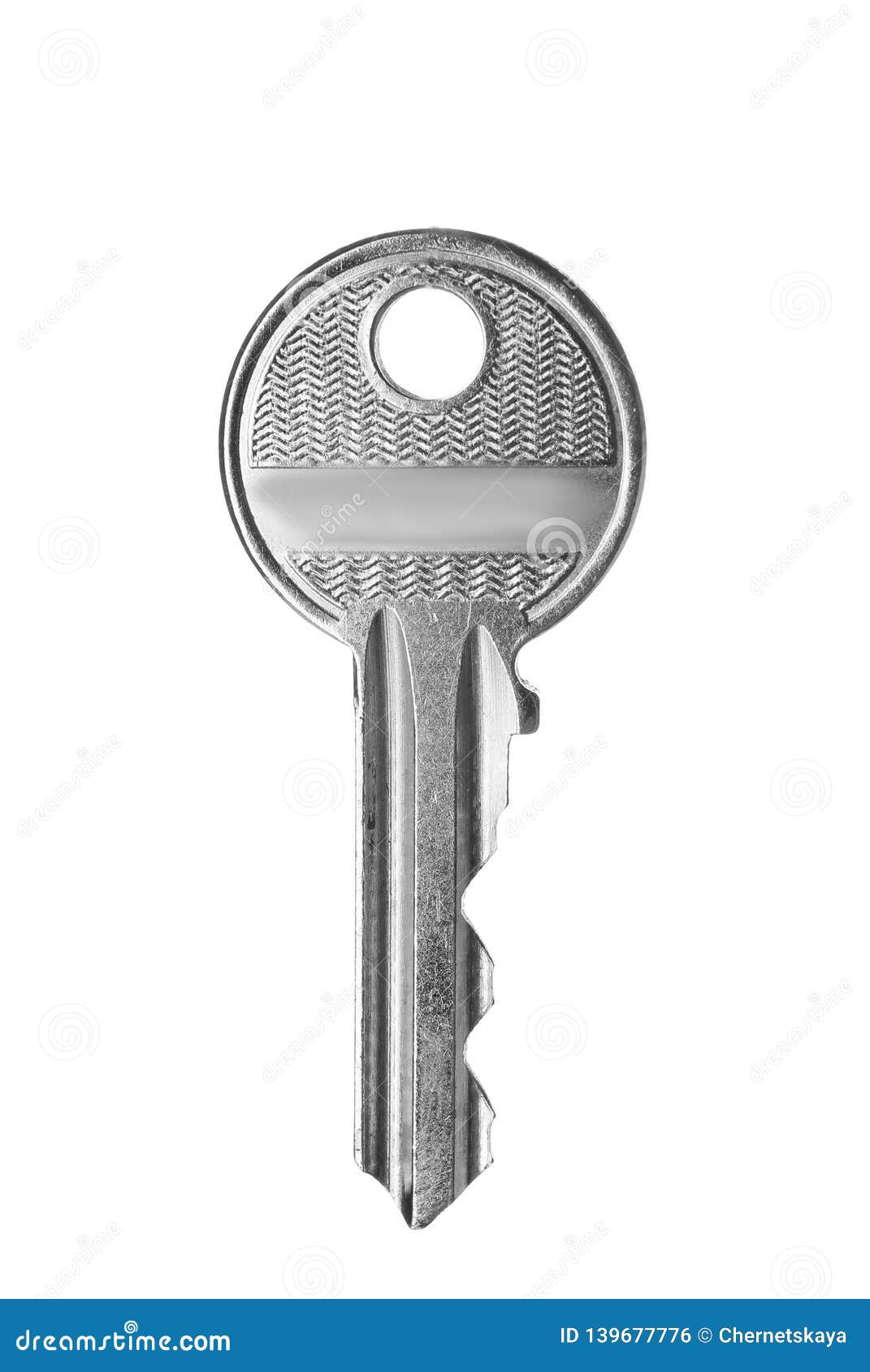 One modern steel key stock photo. Image of design, blank - 139677776