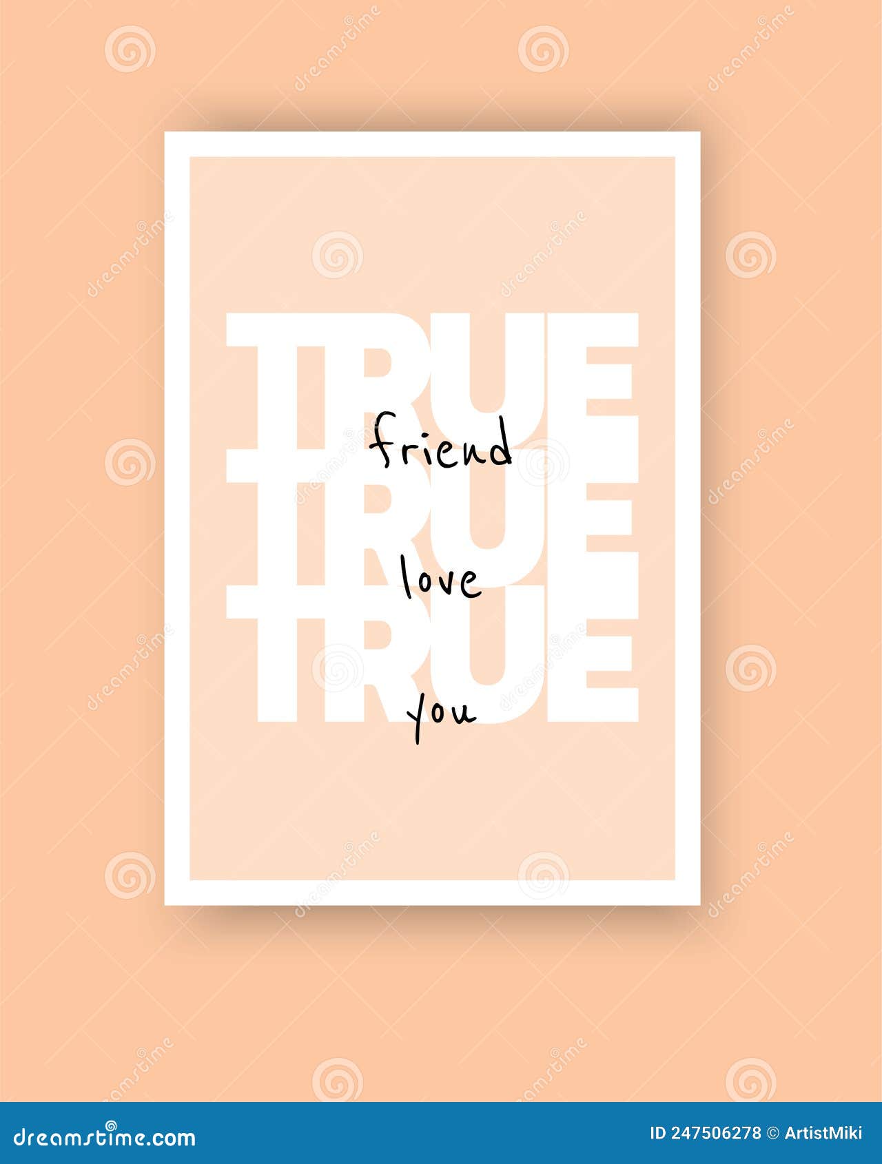 True Friend, True Love, True You, Vector Stock Vector - Illustration of ...
