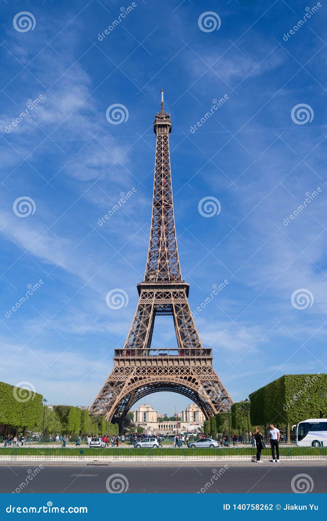 Eiffel Tower Under a Blue Sky in Paris, France Editorial Photography ...