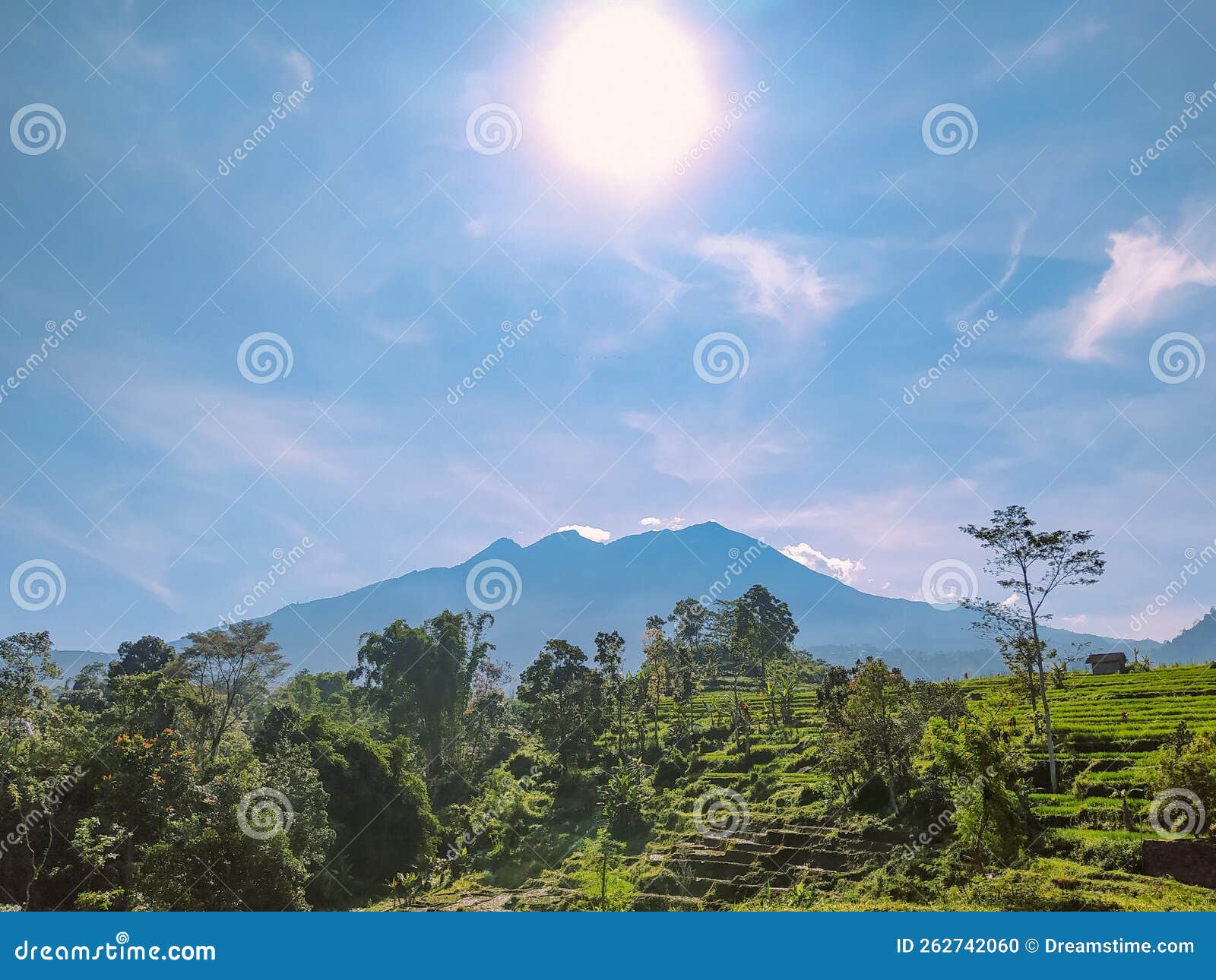 One of the Mountain Views in Central Java is Mount Lawu Stock Photo ...