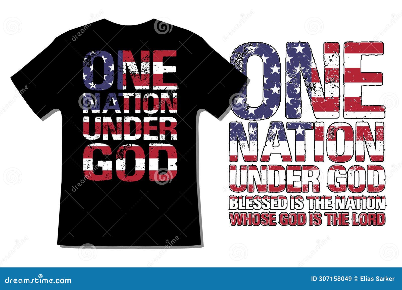 One Nation Under God T-Shirt Design Stock Vector - Illustration of love ...