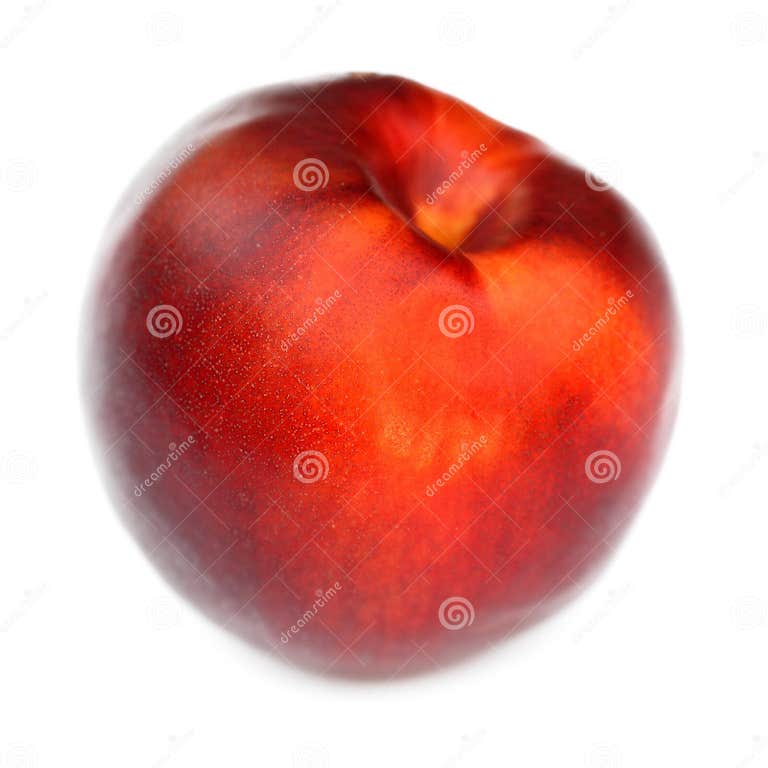 One Nectarine Isolated on White Background Stock Image - Image of ...