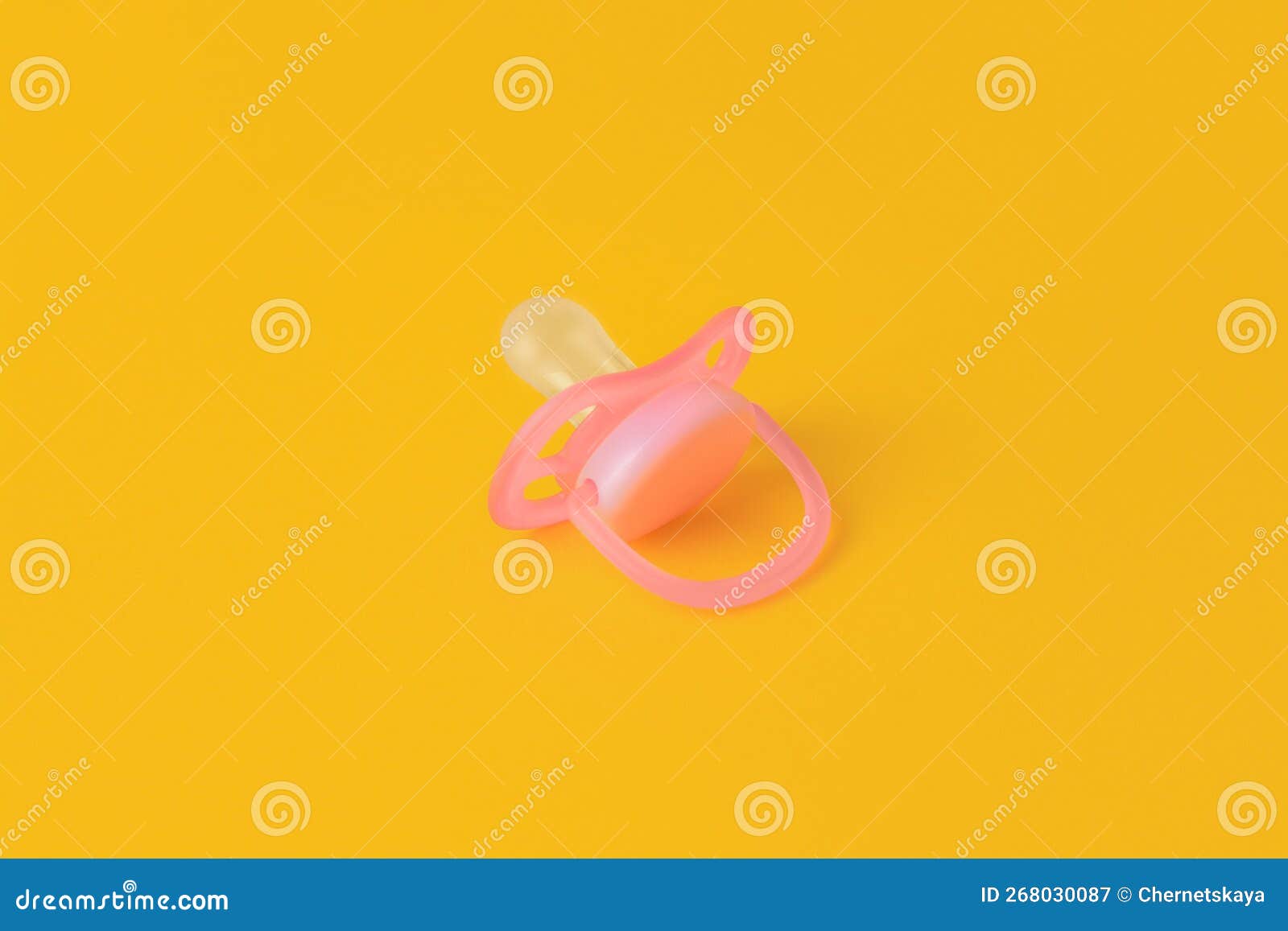 One New Baby Pacifier on Orange Background Stock Image - Image of ...