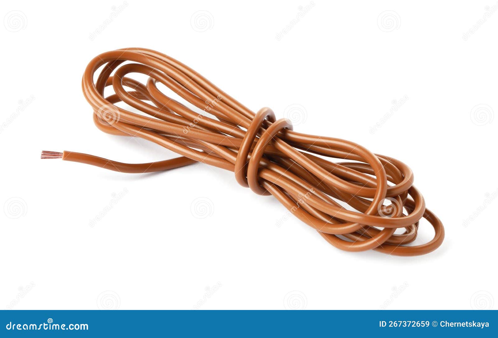 One New Electrical Wire Isolated on White Stock Image - Image of item ...