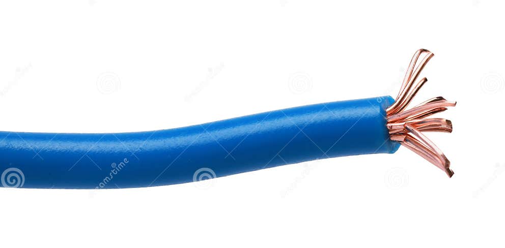 One New Electrical Wire Isolated on White Stock Image - Image of ...