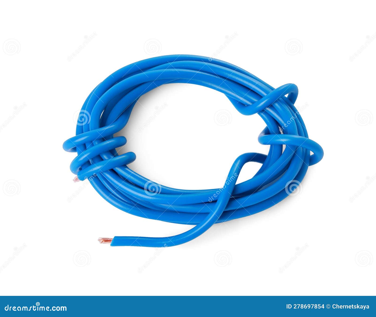 One New Electrical Wire Isolated on White Stock Photo - Image of repair ...