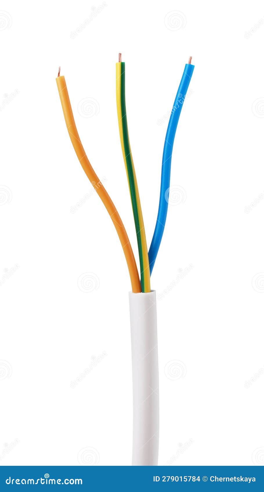 One New Electrical Wire Isolated on White Stock Photo - Image of link ...