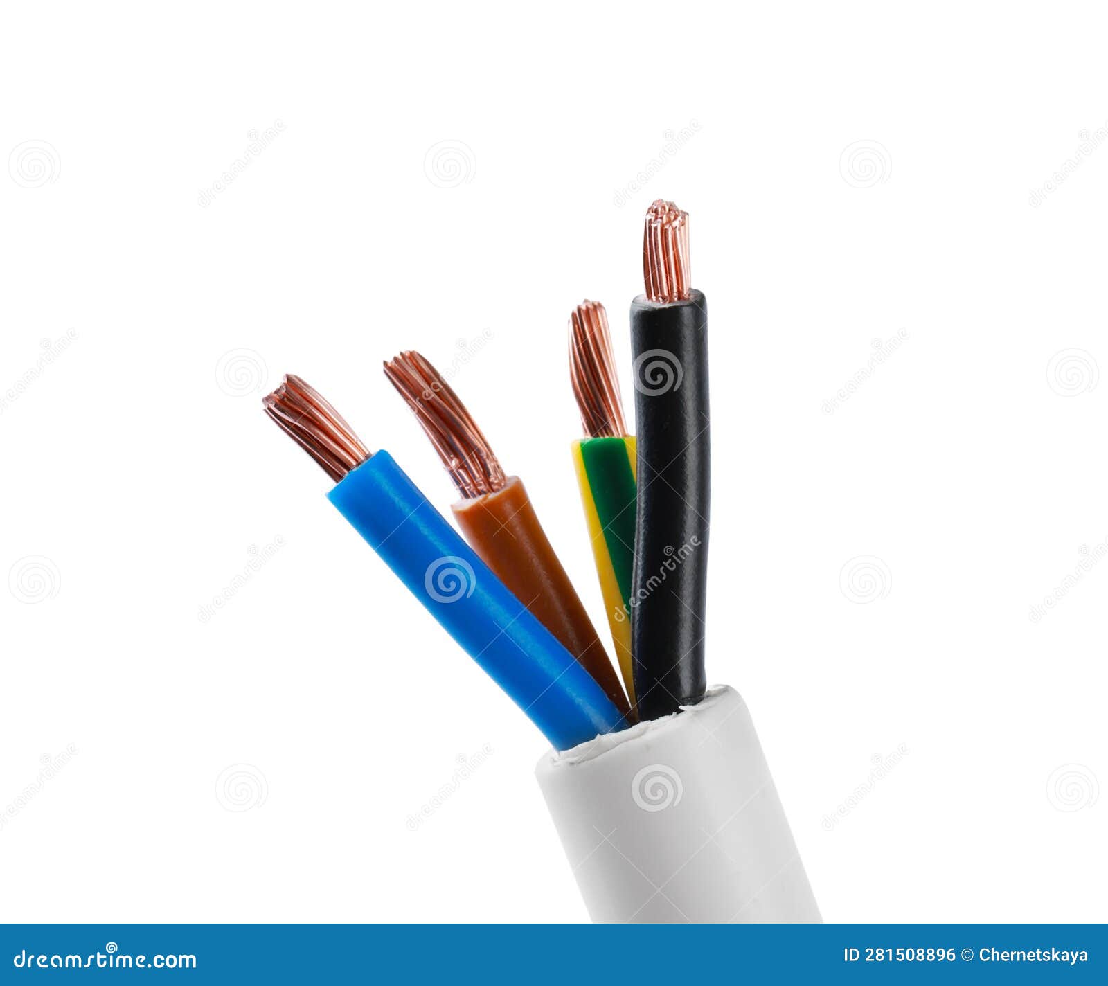 One New Electrical Wire Isolated on White Stock Photo - Image of link ...