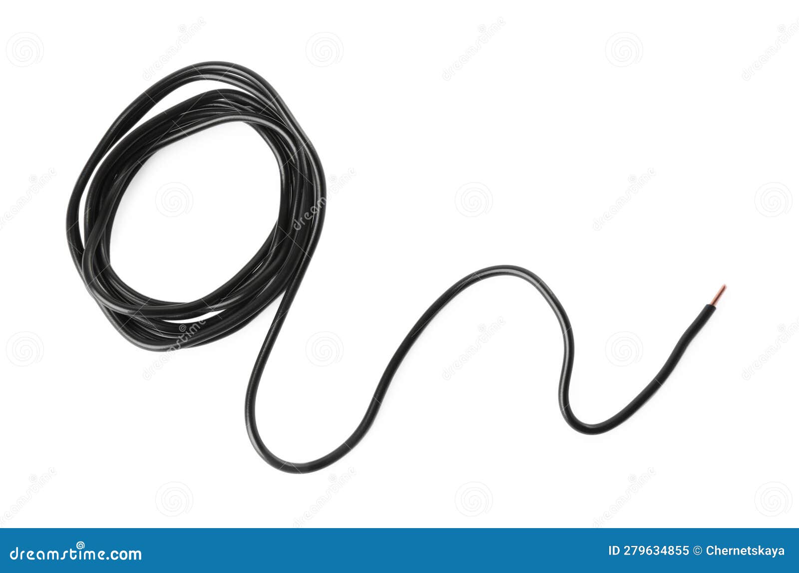 One New Electrical Wire Isolated on White. Stock Image - Image of ...