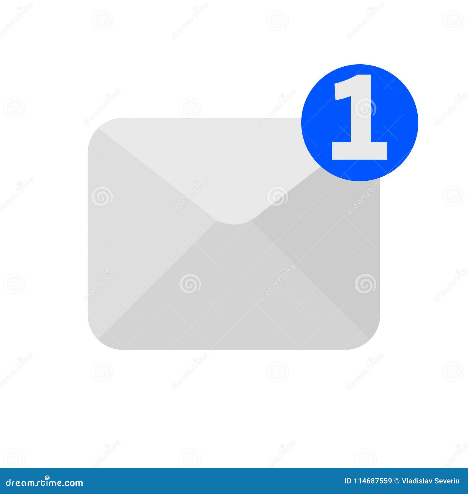 One New Incoming Message Envelope Icon Stock Illustration ...
