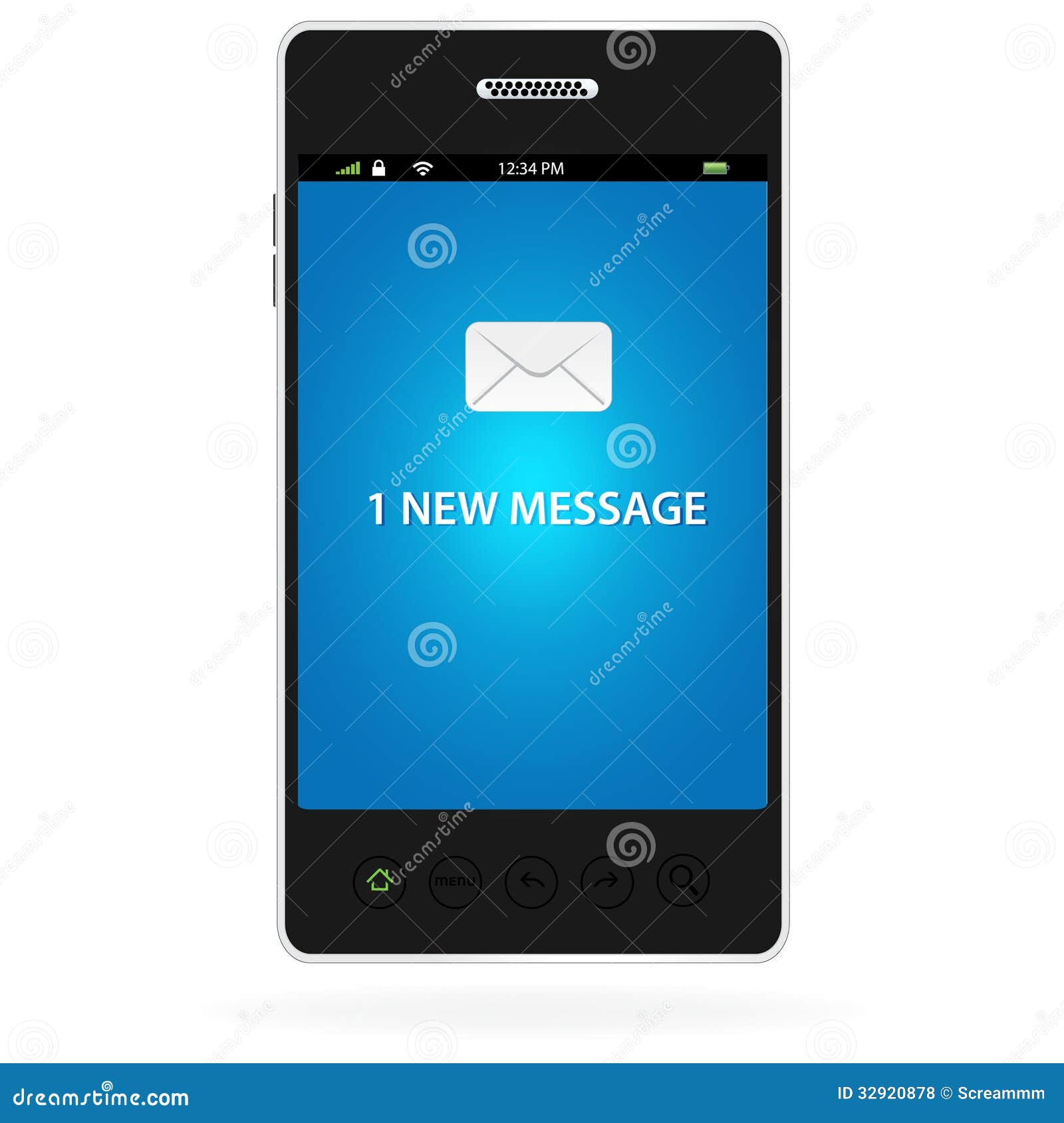 One New Message on a Modern Smart Phone Stock Vector - Illustration of ...