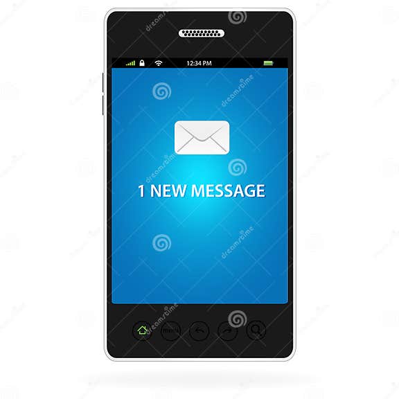 One New Message on a Modern Smart Phone Stock Vector - Illustration of ...