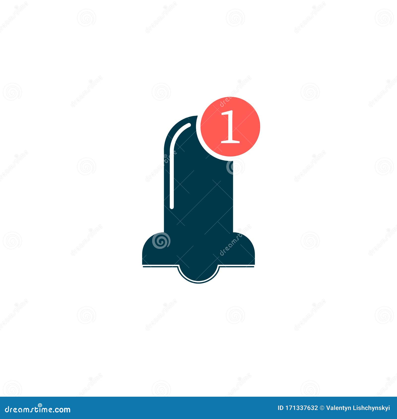 One New Notification Icon. Bell Symbol Stock Vector - Illustration of ...