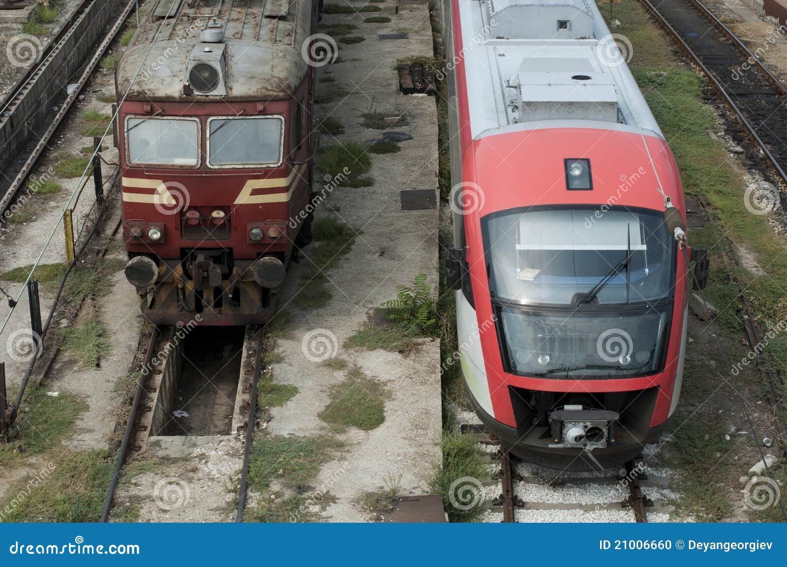 One new and one old train stock photo. Image of train - 21006660