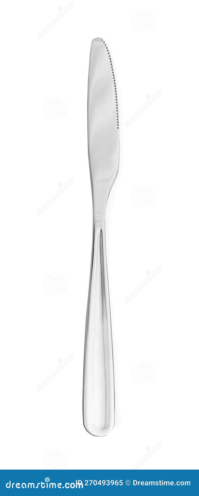 One New Shiny Knife Isolated on White, Top View Stock Image - Image of ...