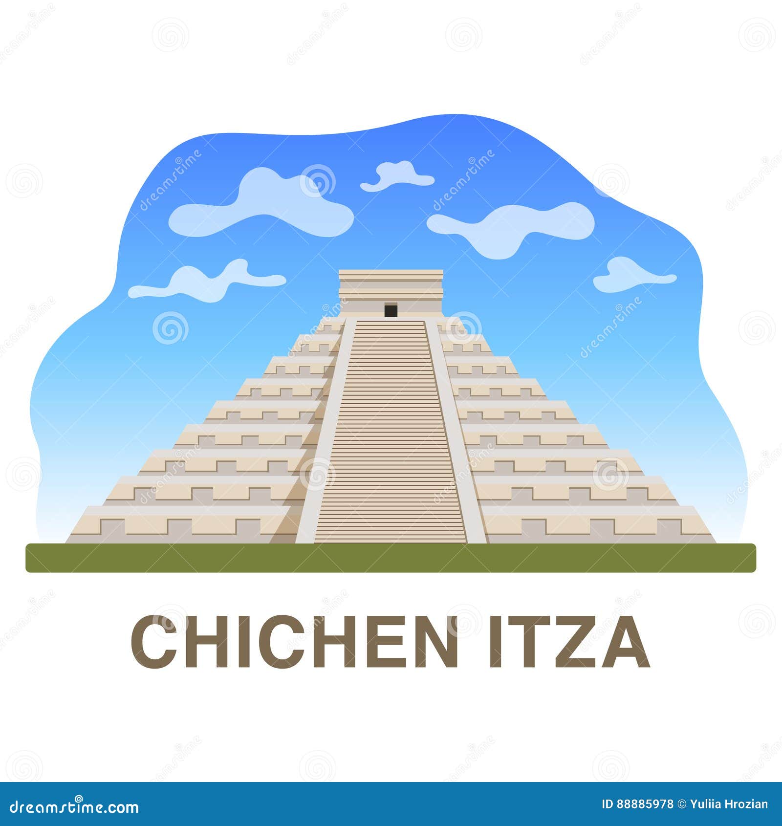 Chichen Itza Icon. Trendy Flat Vector Chichen Itza Icon On White | CartoonDealer.com #130333397