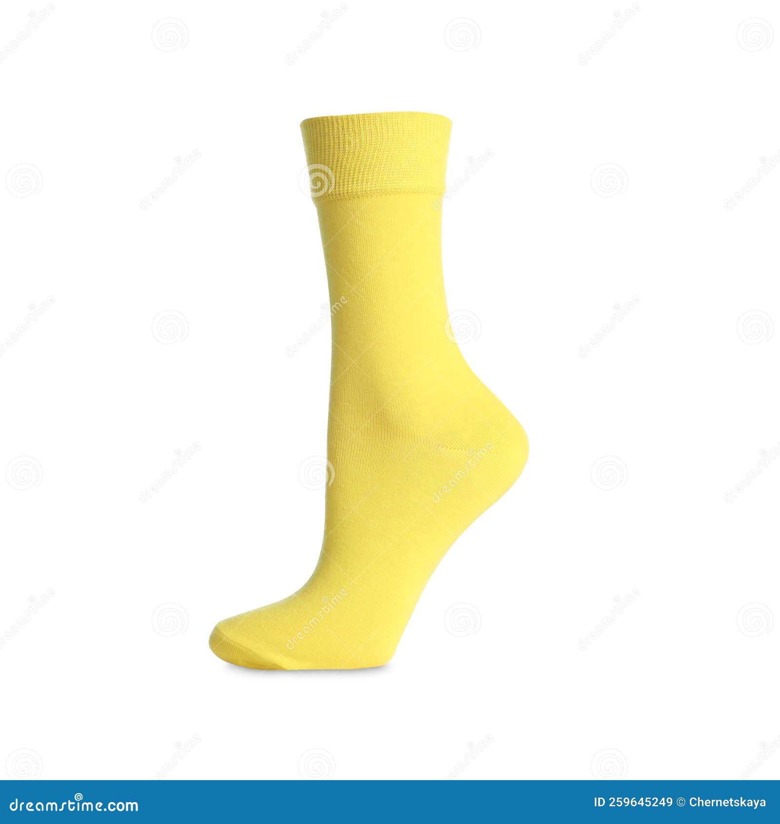 One New Yellow Sock Isolated on White Stock Image - Image of isolated ...