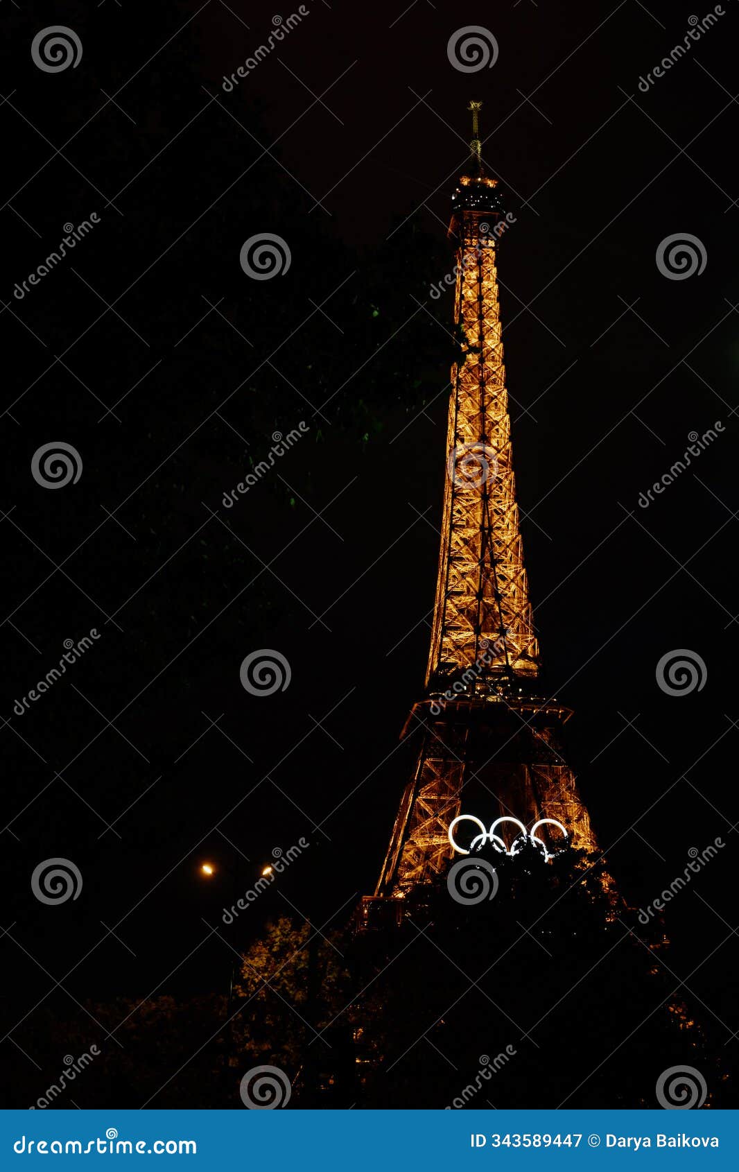 Eiffel Tower Night Glow Olympic Game Editorial Photography - Image of ...