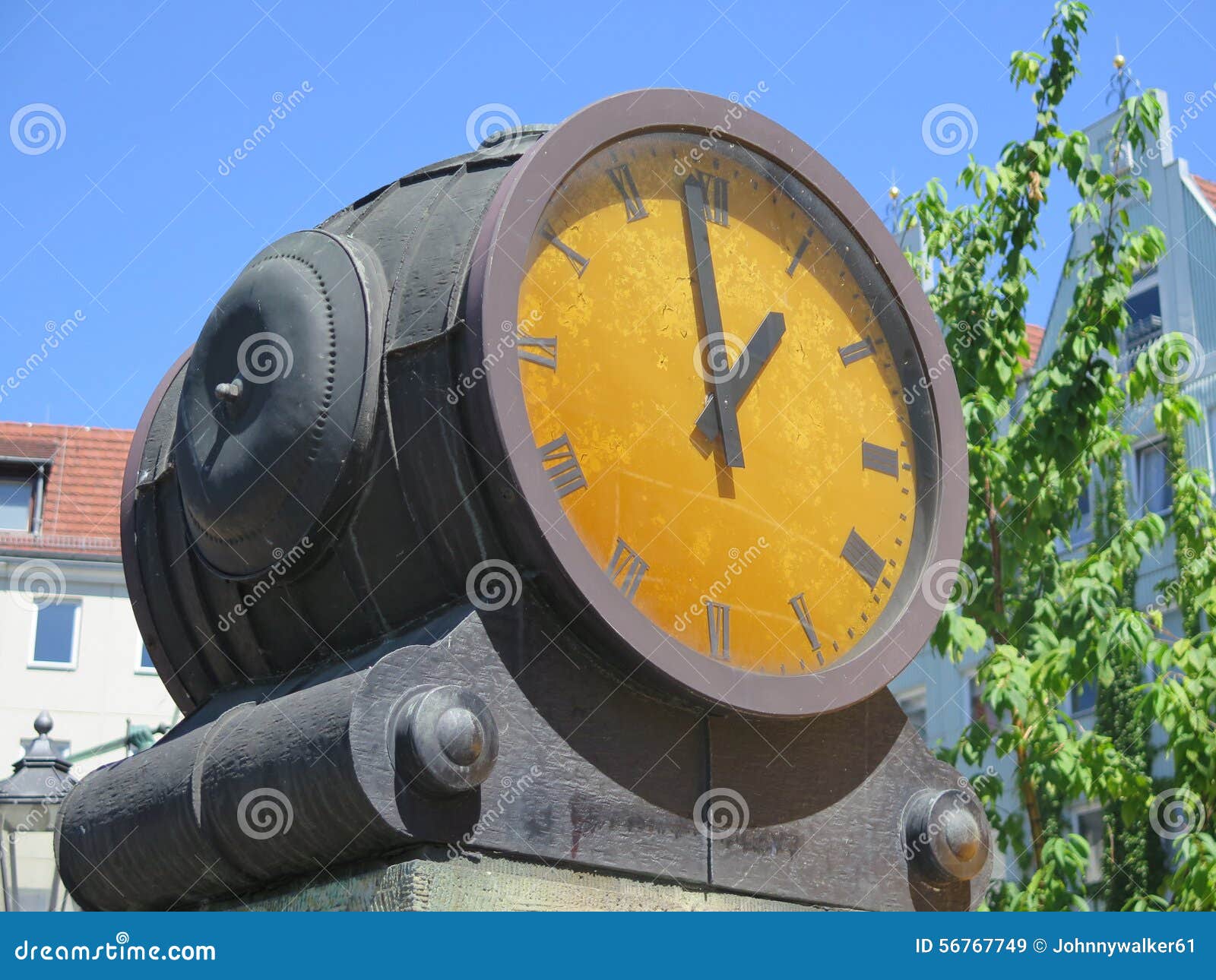 One o clock stock image. Image of castiron, clock, metal - 56767749