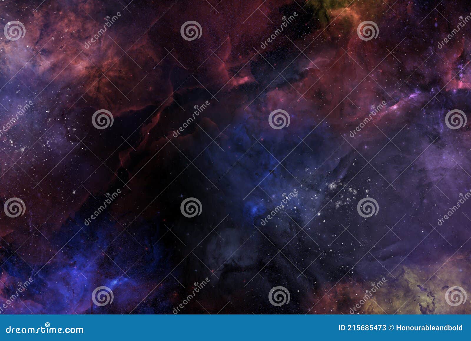 Digitally Generated Fantasy Outer Space Galaxy Scene with Nebulas and ...