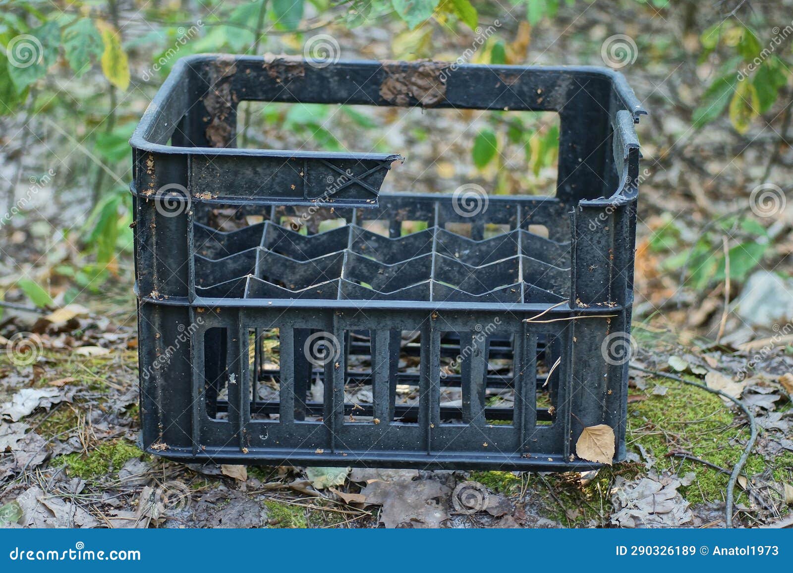 One Old Black Broken Plastic Box Stands on the Ground Stock Image ...