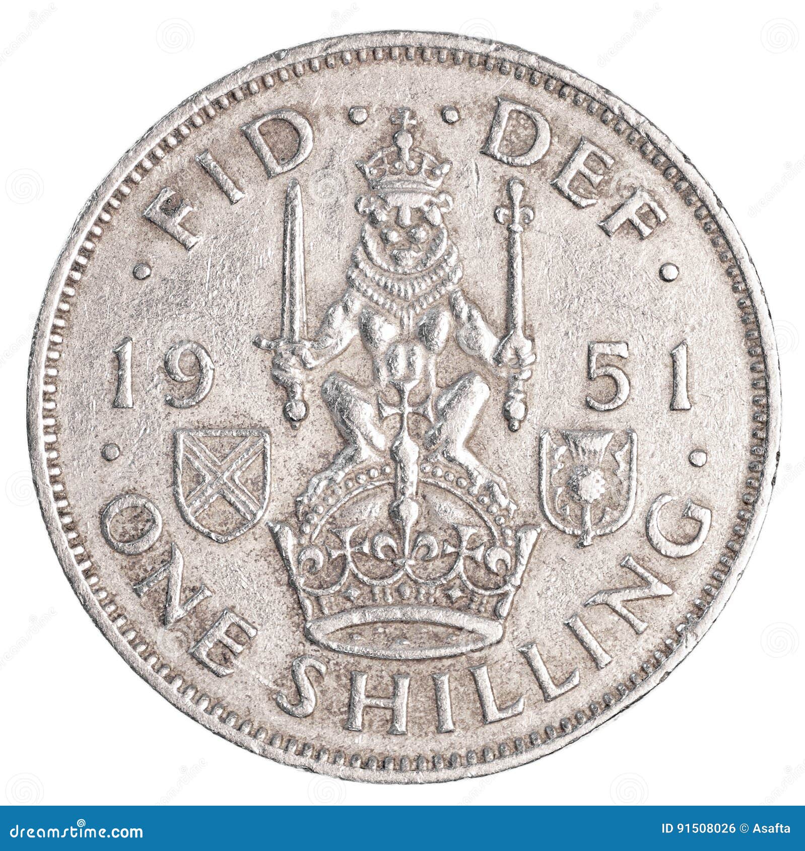 One Old British Shilling Coin Stock Photo - Image of england, financial ...